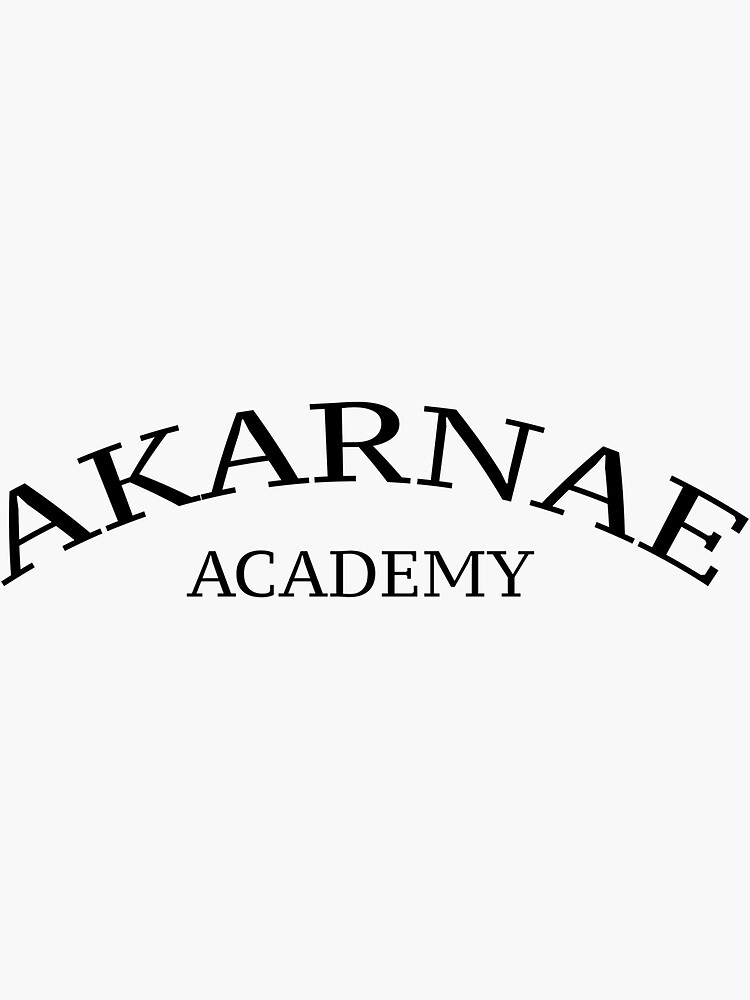 "Akarnae Academy (Black Text)" Sticker for Sale by k-stuff | Redbubble