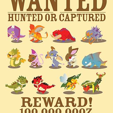 "Wanted Monster Hunter Poster" Poster for Sale by sewcuteworkshop ...