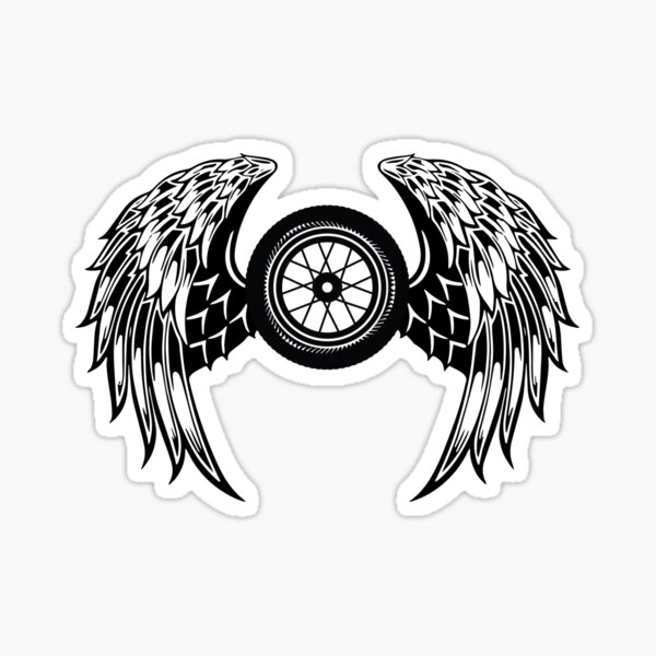 "Motorcycle wheel with wing Sticker" Sticker for Sale by qaasimar ...