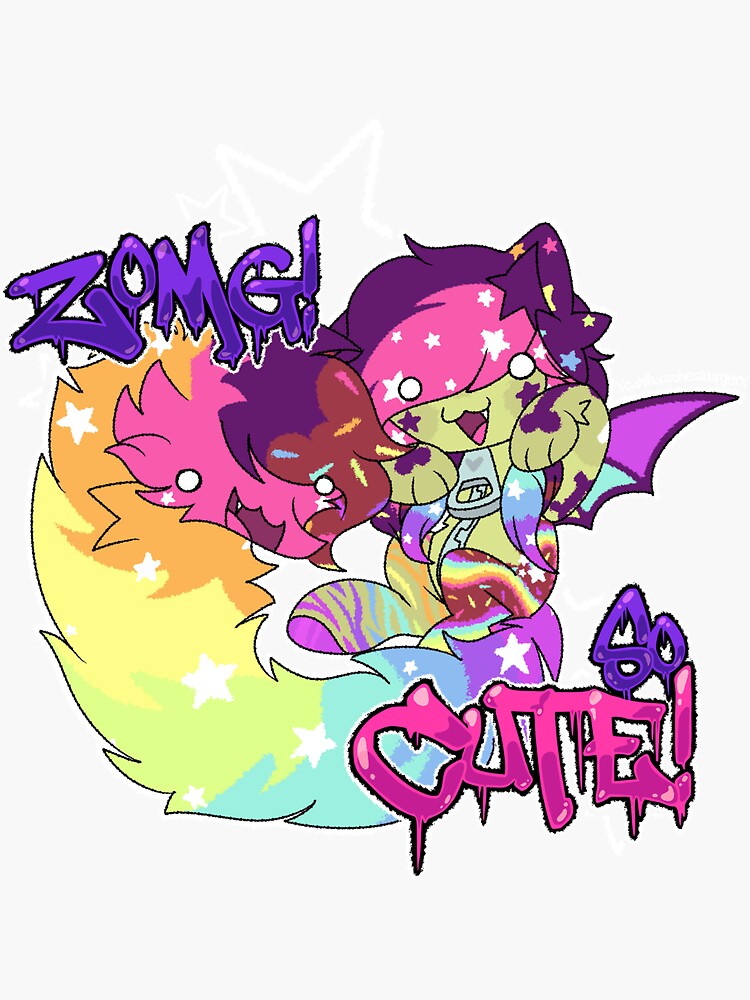"ZOMG! SO CUTE!" Sticker for Sale by kxttyvixen | Redbubble