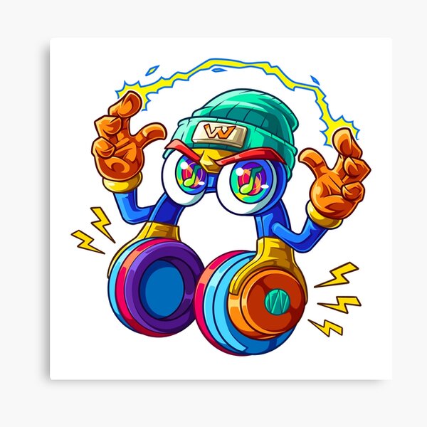 "Funky Colorful Cartoon Headphone " Canvas Print for Sale by Woketoon ...