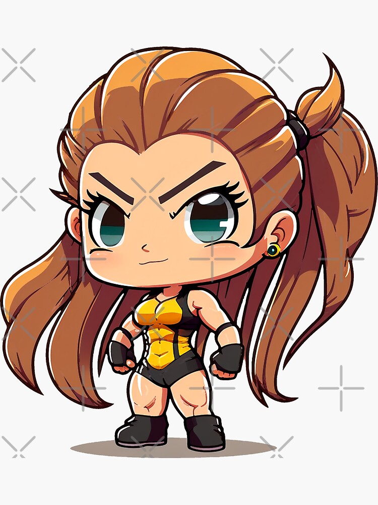 "Strong muscular chibi fitness girl" Sticker for Sale by Jarmo Piironen | Redbubble