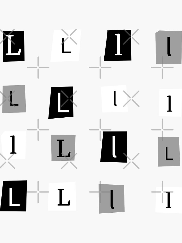 Pegatina for Sale con la obra «Conjunto de letra L de recortes de ...