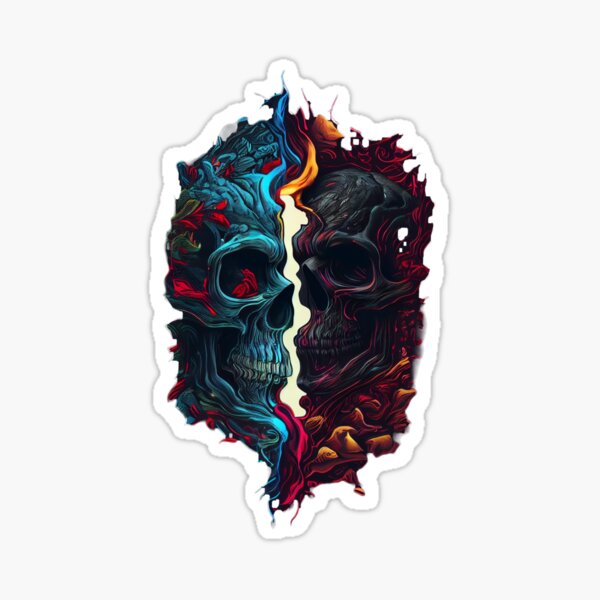 "Spooky Skull" Sticker for Sale by Funk Art | Redbubble