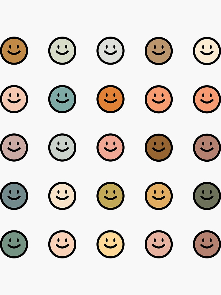 "Soft Boho Smiley Sticker Sheet" Sticker for Sale by BeesSandwich ...