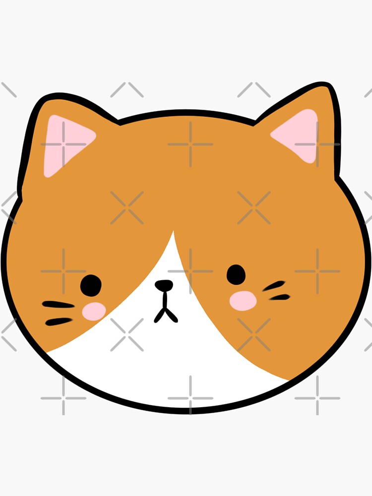 "Cute little cat face illustration " Sticker for Sale by Yarafantasyart ...
