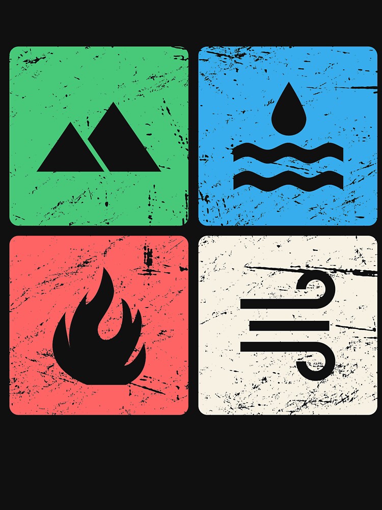 "Vintage Four Elements Icons" Essential T-Shirt for Sale by ethandirks ...