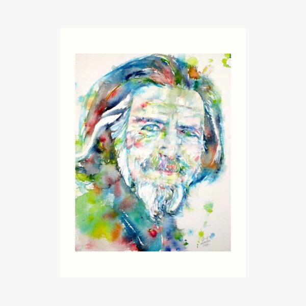 "ALAN WATTS - watercolor portrait" Art Print for Sale by lautir | Redbubble