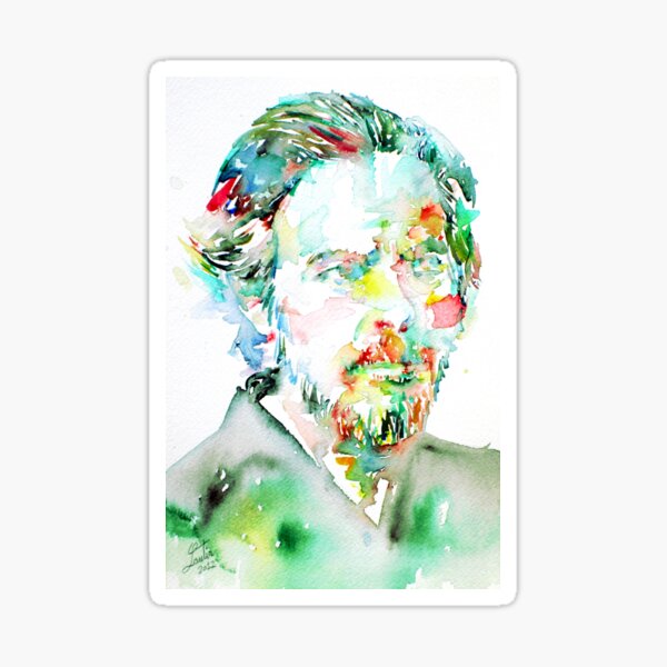 "ALAN WATTS portrait" Sticker for Sale by lautir | Redbubble