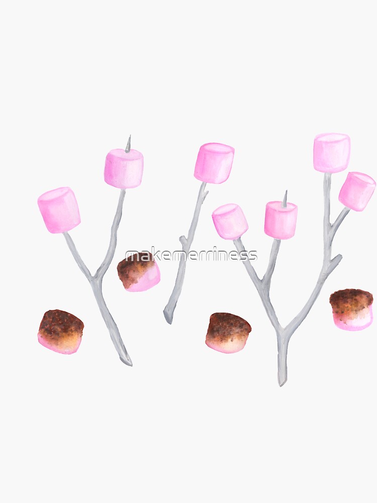 "Toasted Marshmallows - Caramel" Sticker by makemerriness | Redbubble