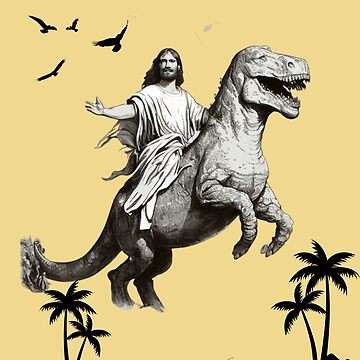 "Jesus Riding a Dinosaur Perfect Gift T-Shirt" Essential T-Shirt for ...