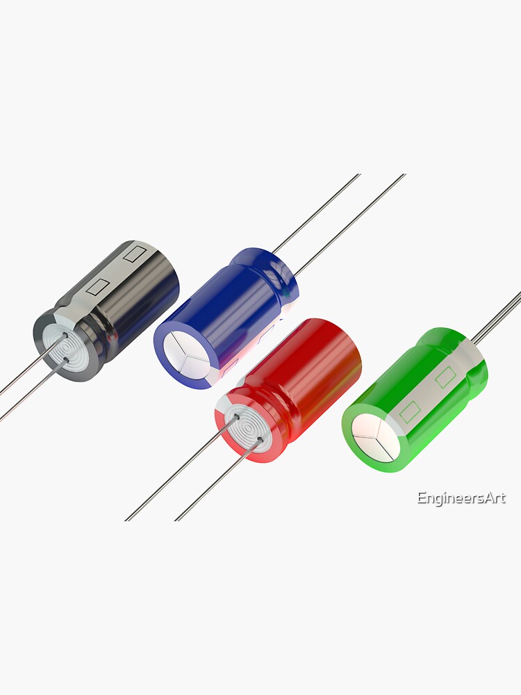 "4 Capacitors | Electronic Component| Electronics Engineering" Sticker ...
