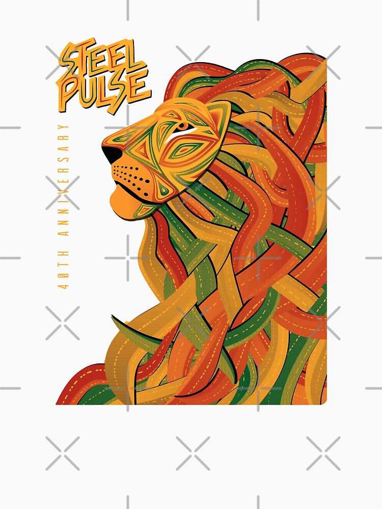 "Steel Pulse 40th Anniversary Lion Steel" T-shirt for Sale by sandbrow ...