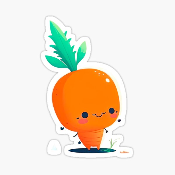 "cute kawaii chibi vegetable carrot" Sticker by ChibiInstant | Redbubble