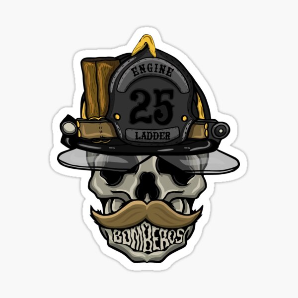 "Firefighter skull" Sticker for Sale by Milico | Redbubble