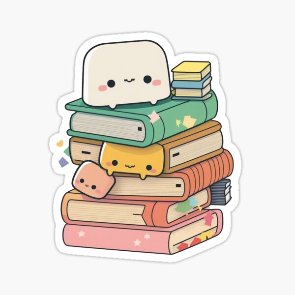 "Whimsical Reading Buddy - Adorable Kawaii Character Design for Book ...