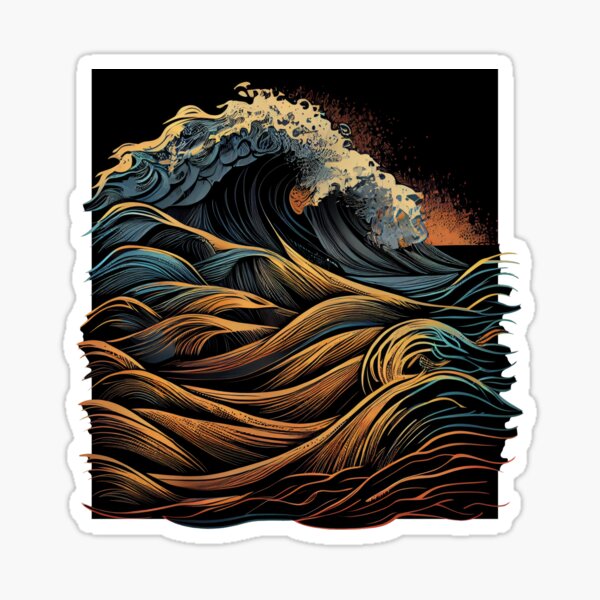 "High Contrast Waves Design" Sticker for Sale by DafGole | Redbubble