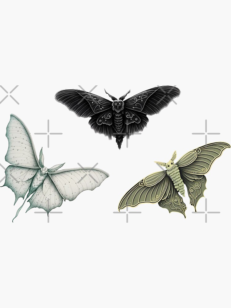 "Gothic Moth Pack" Sticker for Sale by TheJadeCat | Redbubble