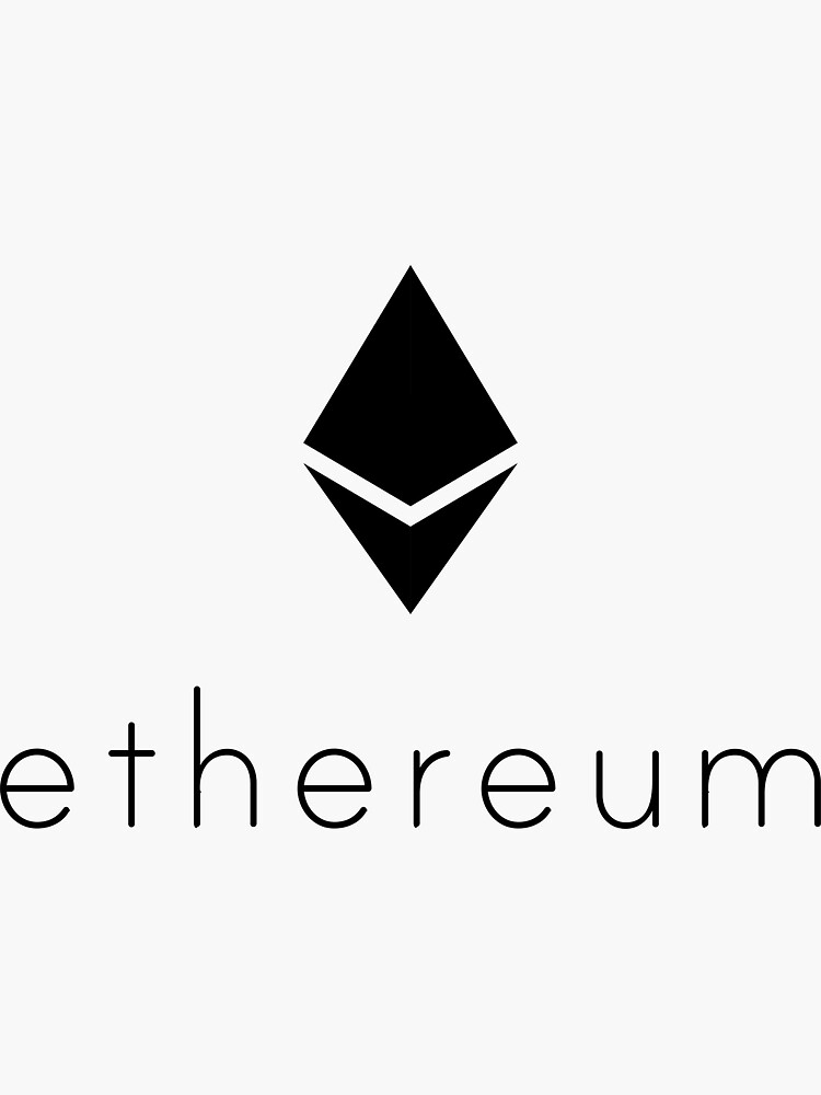 "Ethereum logo icon black" Sticker by SnailMusic | Redbubble
