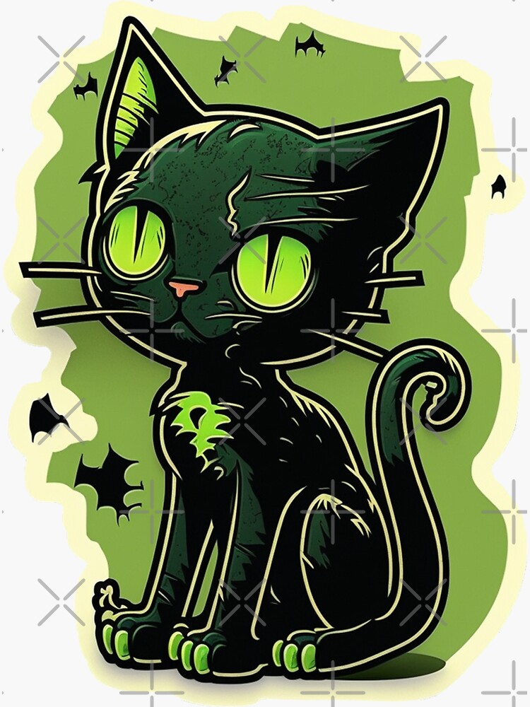 "Zombie Kitty Cat, Cute, Creepy, Spooky, Black Cat, Kitten, Freaky ...