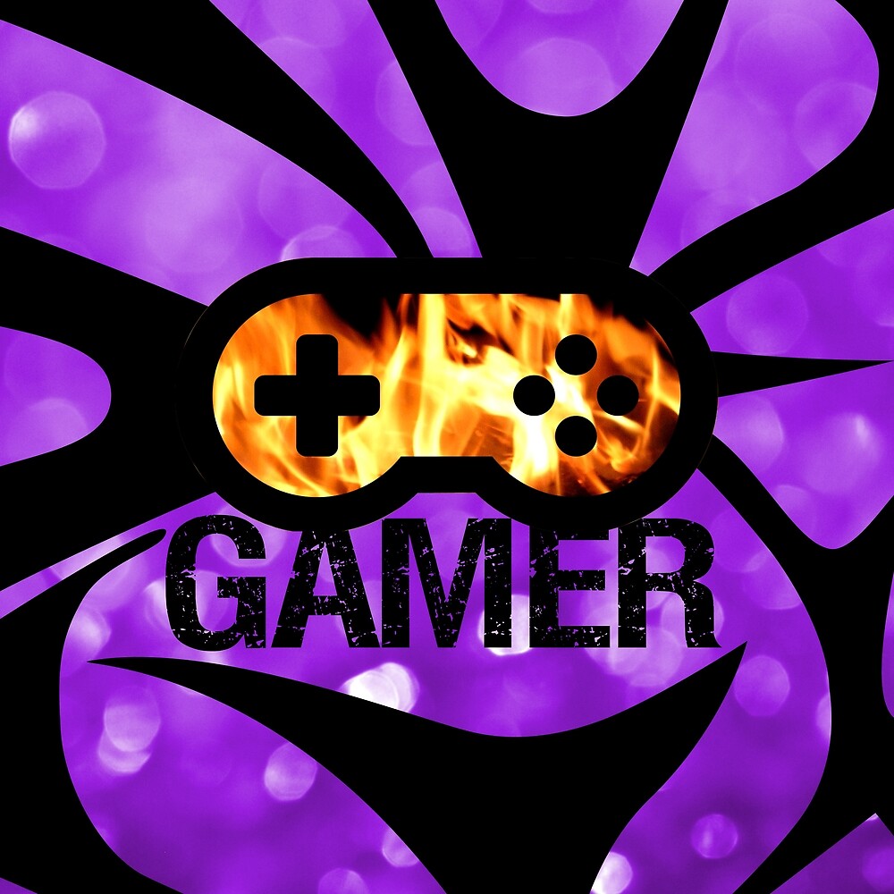 "Purple Flame Gamer " by umeimages | Redbubble