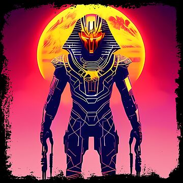 "Ra Egyptian Sun God Cyberpunk Sticker - Futuristic Design Featuring Ra ...