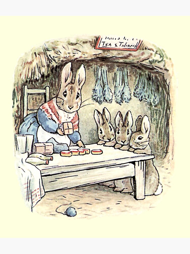 "Beatrix Potter Bunnie Rabbits in the Kitchen" Poster by dotpattern ...