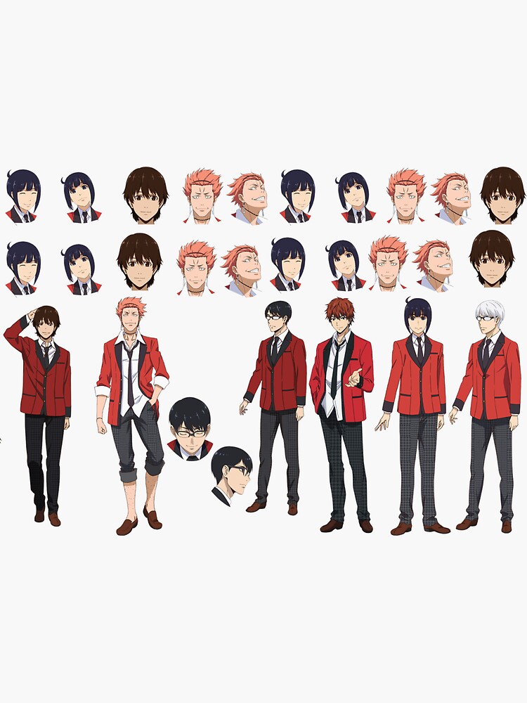 "Kakegurui Male Characters !" Sticker for Sale by Fire-Song | Redbubble