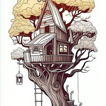 "Treehouse sketch outline drawing" Journal for Sale by Remco Kouw ...