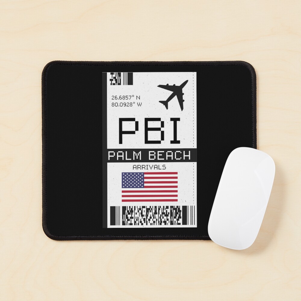 "PBI Palm Beach International Airport - Boarding Pass Ticket" Sticker ...