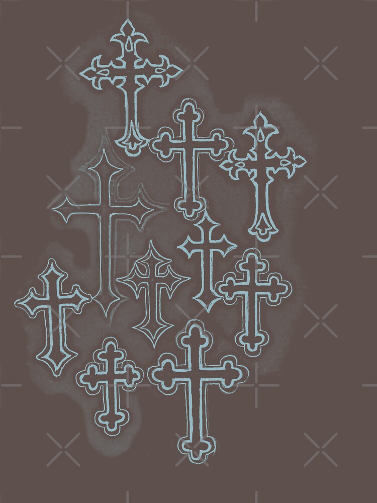 "Y2K Inspired Vintage Catholic Cross T-Shirt design" Essential T-Shirt ...