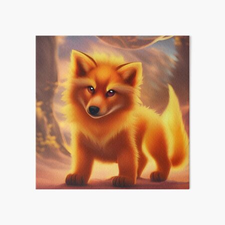"Cute Fire wolf puppy, cartoon drawing, Ai Generated Art " Art Board ...