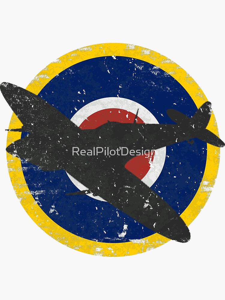 "Supermarine Spitfire Royal Air Force RAF Roundel WWII Design" Sticker ...