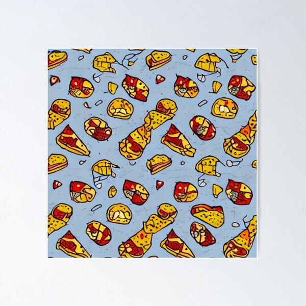 "Cheesy Delight - Pizza Perfection - Deliciously Cartoonish" Poster for ...