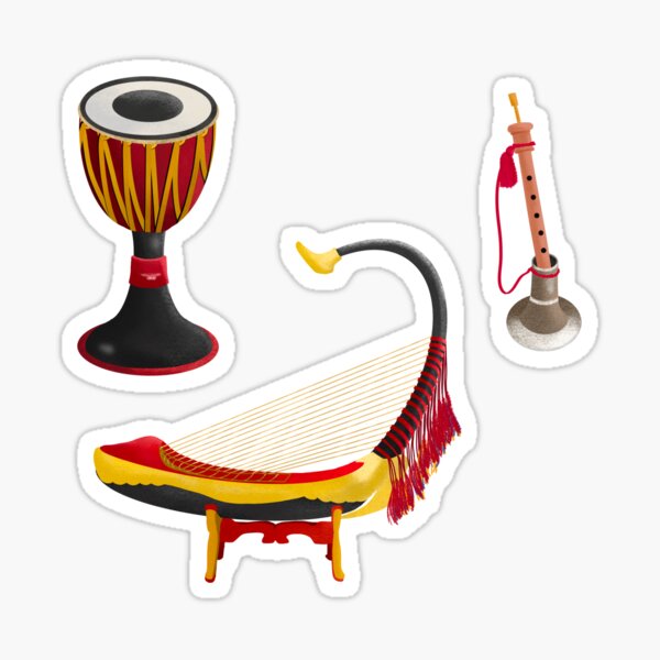 "Myanmar Musical Instruments " Sticker for Sale by KoutYoe | Redbubble