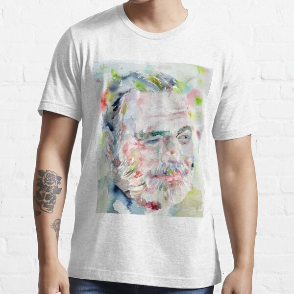 "ERNEST HEMINGWAY - watercolor portrait.7" T-shirt for Sale by lautir ...