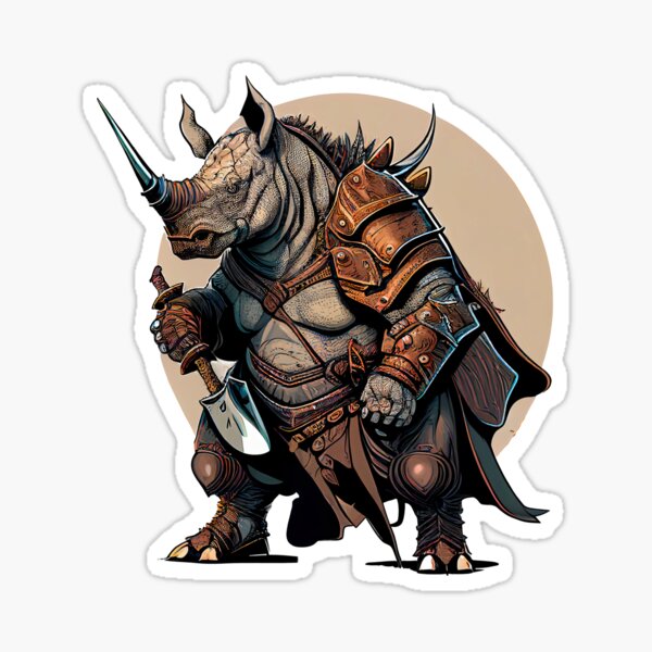 "Rhino warrior" Sticker for Sale by DesignOnly04 | Redbubble