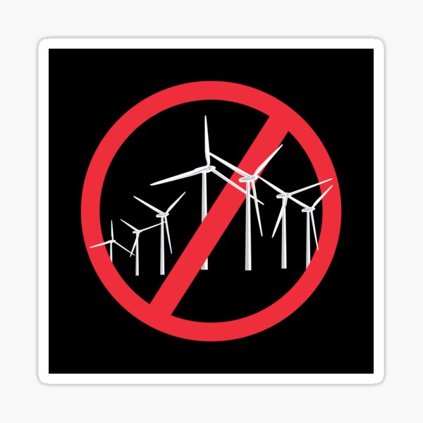 "Stop Wind Turbines" Sticker for Sale by Sal71 | Redbubble