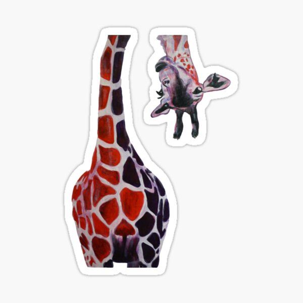 "Giraffe acrylic painting" Sticker for Sale by Quirkypieces | Redbubble