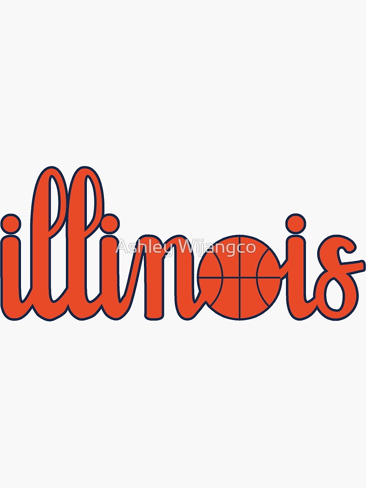 "Illinois Basketball Script - Orange with Navy" Sticker for Sale by ...