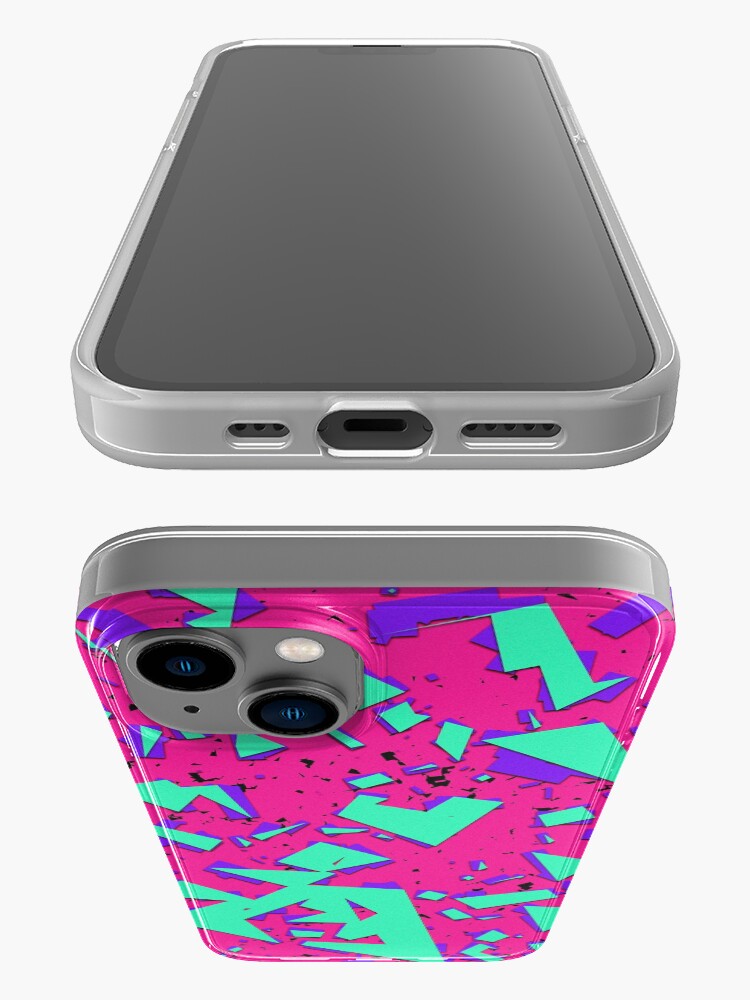 "90s Teal and Pink Abstract Geometric Pattern" iPhone Case for Sale by Blkstrawberry | Redbubble