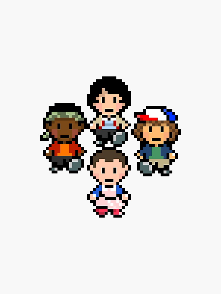 "Stranger Things 8-bit" Sticker by crankypotatoe | Redbubble