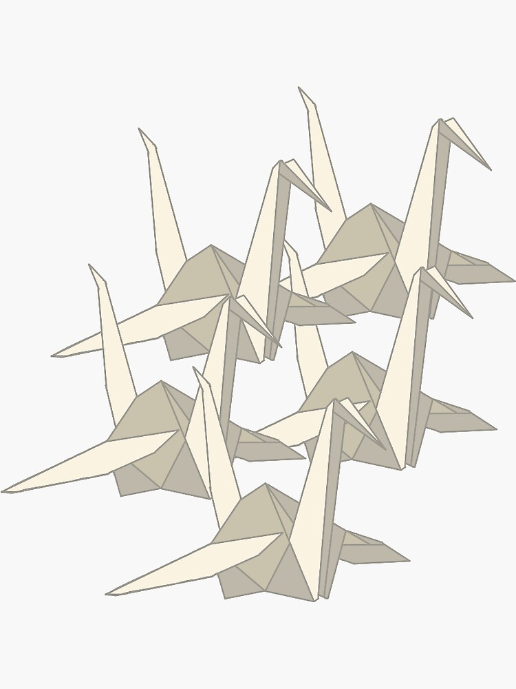 "Manacled Cranes" Sticker for Sale by DrawingsbyK | Redbubble