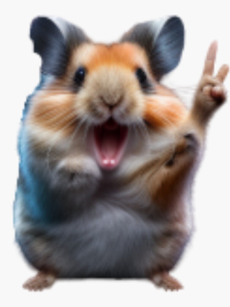 "Peace Sign And Screaming Hamster" Sticker for Sale by Unique-for-U ...