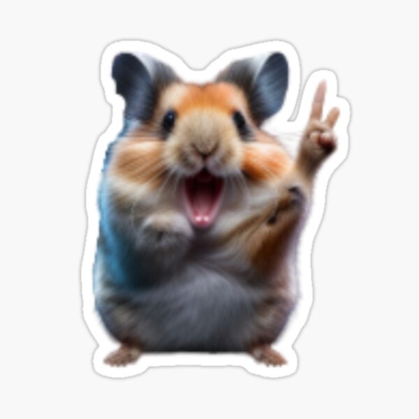 "Peace Sign And Screaming Hamster" Sticker for Sale by Unique-for-U ...