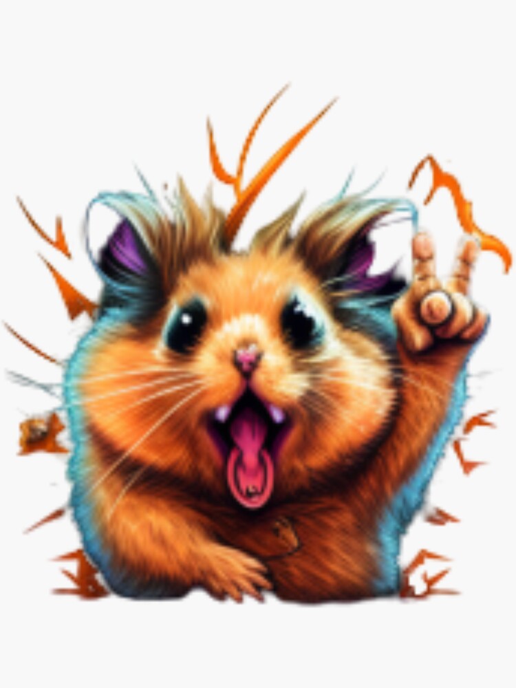 "Peace Sign And Screaming Hamster" Sticker for Sale by Unique-for-U ...