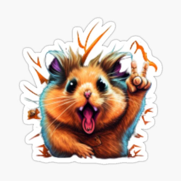 "Peace Sign And Screaming Hamster" Sticker for Sale by Unique-for-U ...