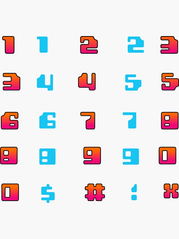 "Numbers Sunrise Color" Sticker for Sale by NumbersUniverse | Redbubble