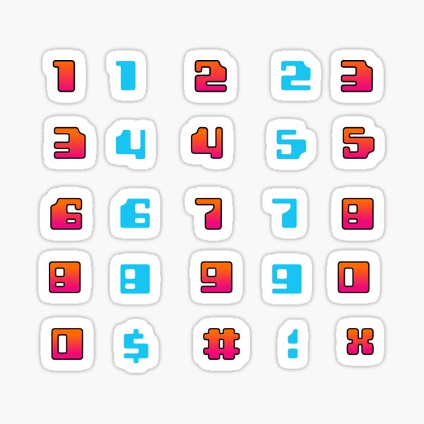 "Numbers Sunrise Color" Sticker for Sale by NumbersUniverse | Redbubble