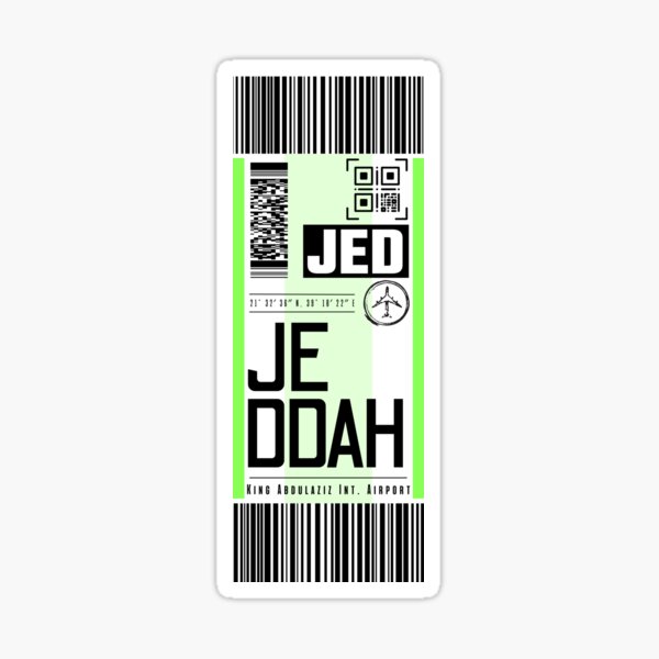 "JEDDAH (JED) Classic luggage tag" Sticker for Sale by LeddsoDello ...